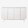 Latitude Run® Stylish and Functional 4-Door Intaglio Storage Cabinet with Pine Legs | Wayfair